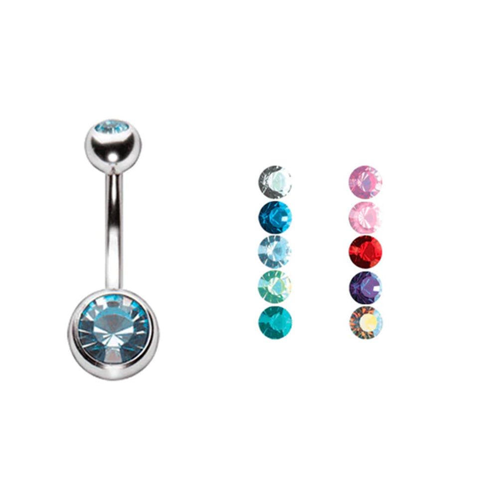 Body Piercing Jewelry - Double Jeweled Navel Barbells - Bicknee Tattoo ...