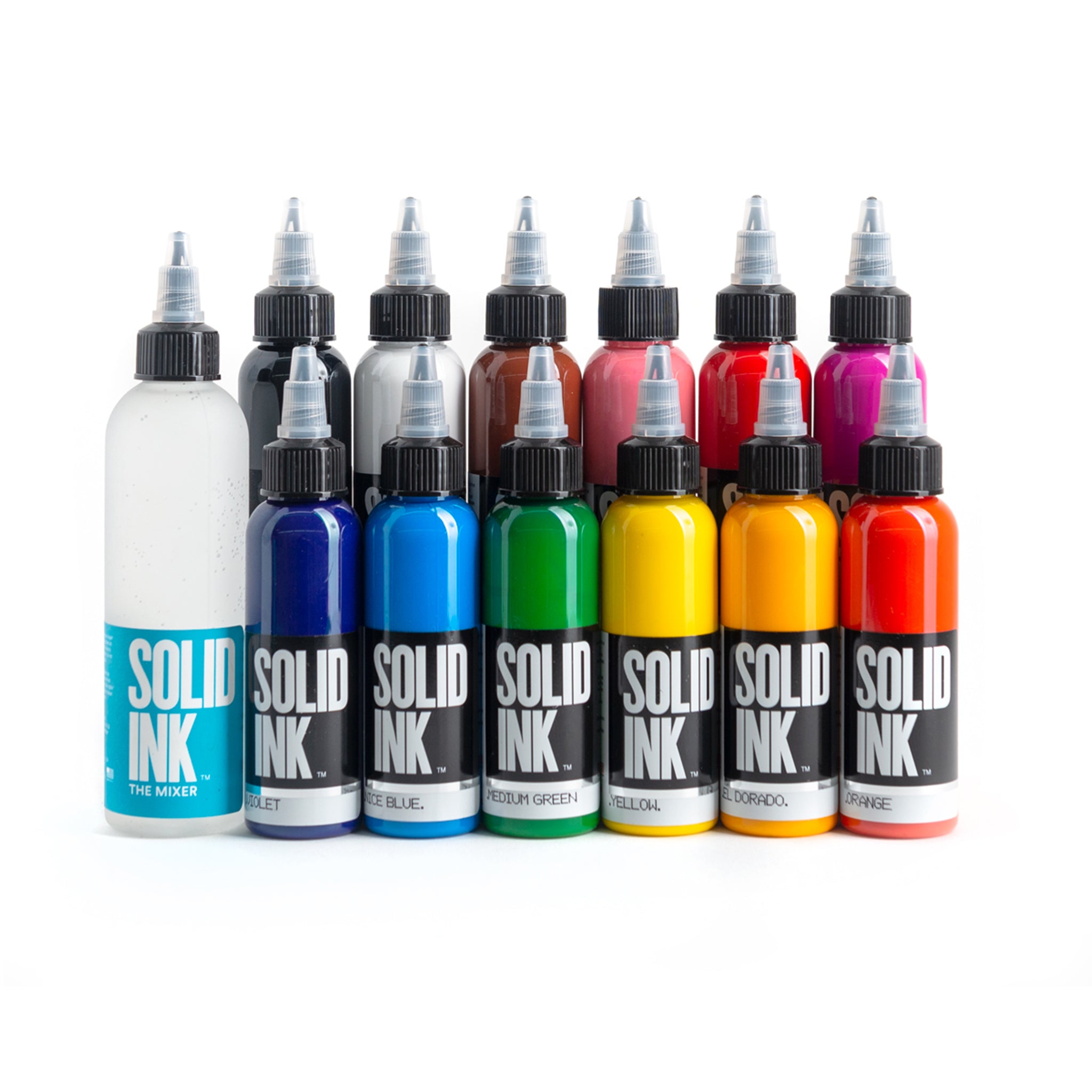 Solid 12 Color Spectrum Set - Bicknee Tattoo Supply