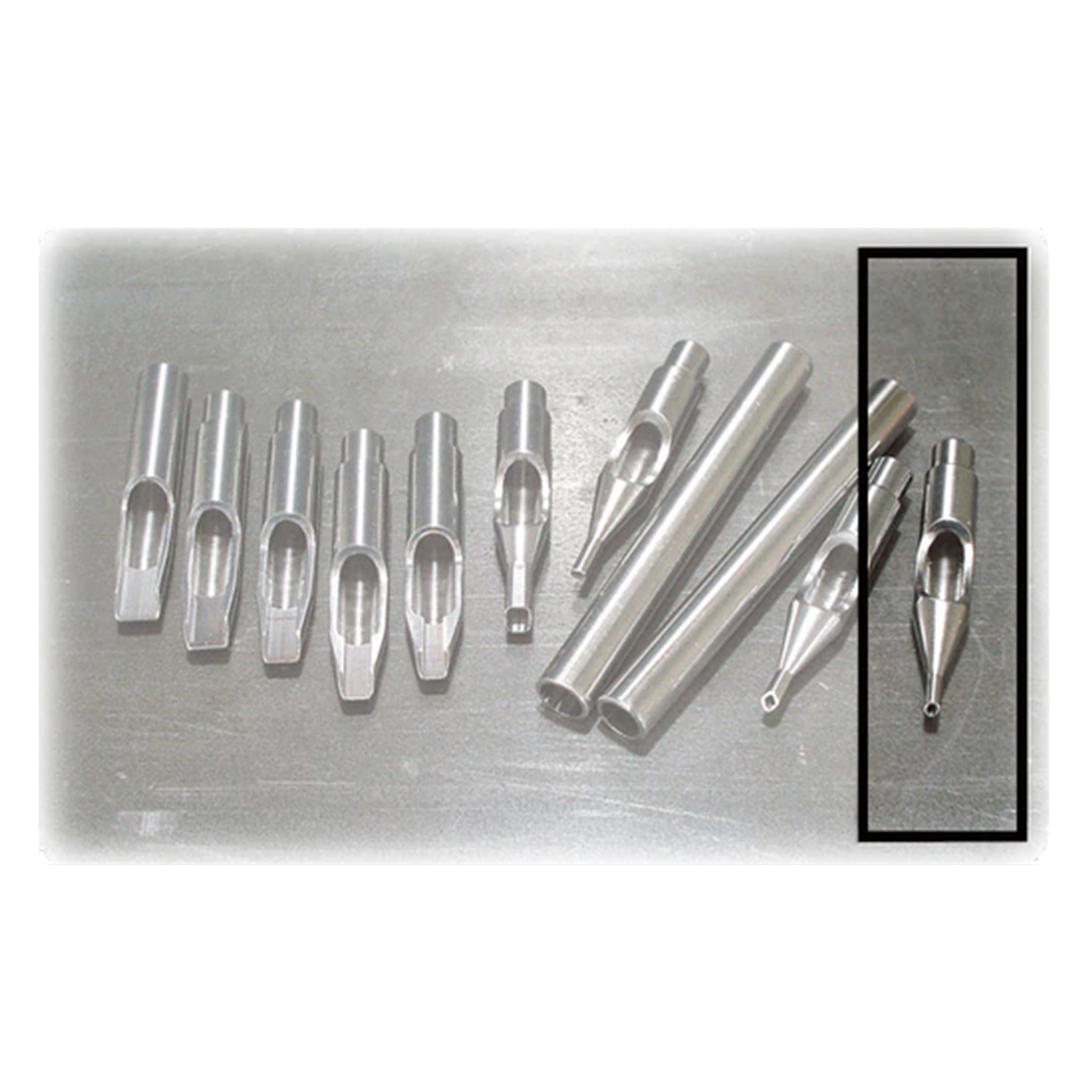 Tattoo Stainless Tube Tips - Angle - Bicknee Tattoo Supply